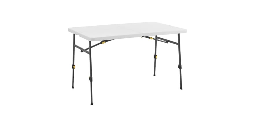 4ft Adjustable Half Folding Table, 30"