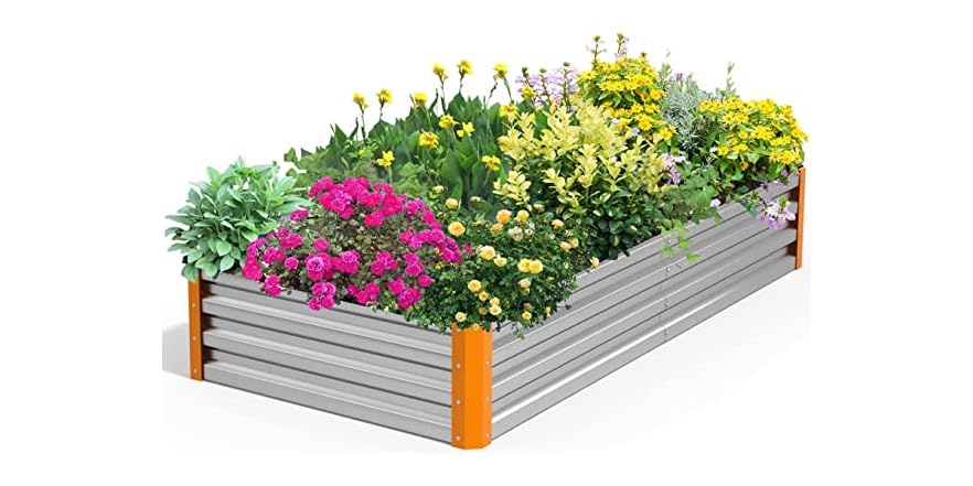 GREENER Galvanized Raised Garden Bed 6 x 3 ft.