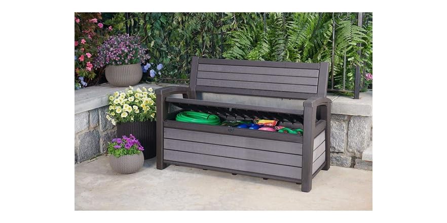 Keter Hudson Patio Storage Bench - Grey