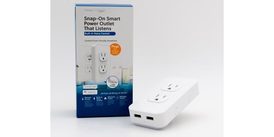 Snap-On Dual Smart Power Outlet with USB
