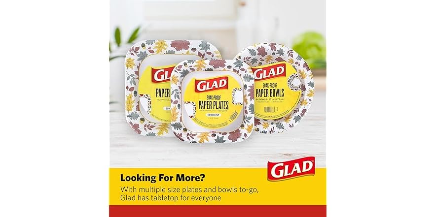Glad Everyday Square Disposable Paper Plates