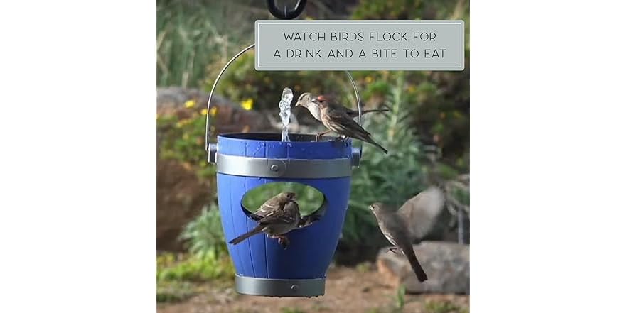 Hanging Bucket Bird Fountain