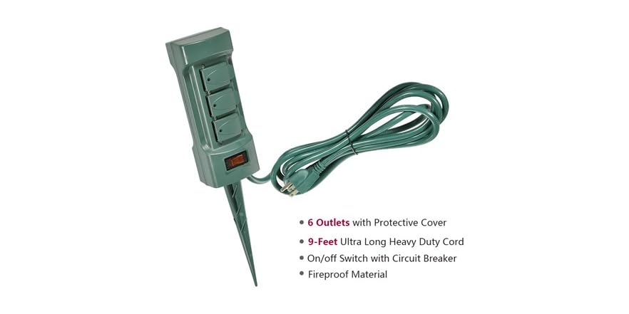 6-Outlet Outdoor Weatherproof Power Strip