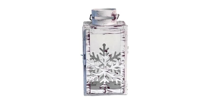 8" Snowflake Metal Candle Lantern