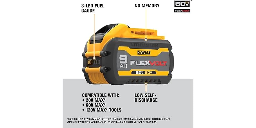 DEWALT DCB609 20V/60V MAX FLEXVOLT 9Ah Battery