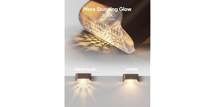 JACKYLED Solar Fence Lights, 16 Pack