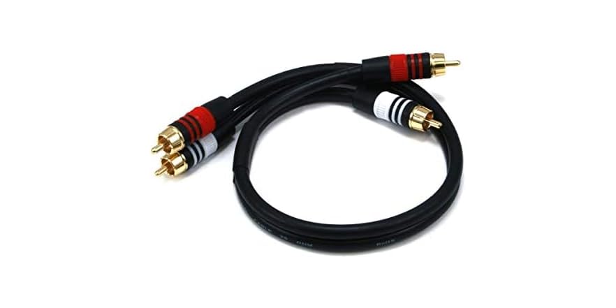 Monoprice 1.5ft Premium 2 RCA Plug/2 RCA Plug M/M 22AWG Cable