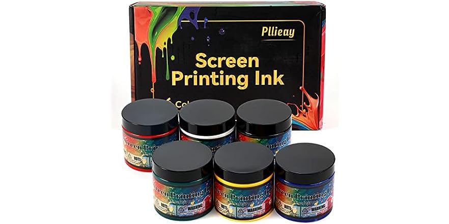 Screen Print Ink, 6 Colors 8 Ounce jars