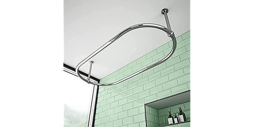 BA Oval Shower Curtain Rod Ceiling Mount