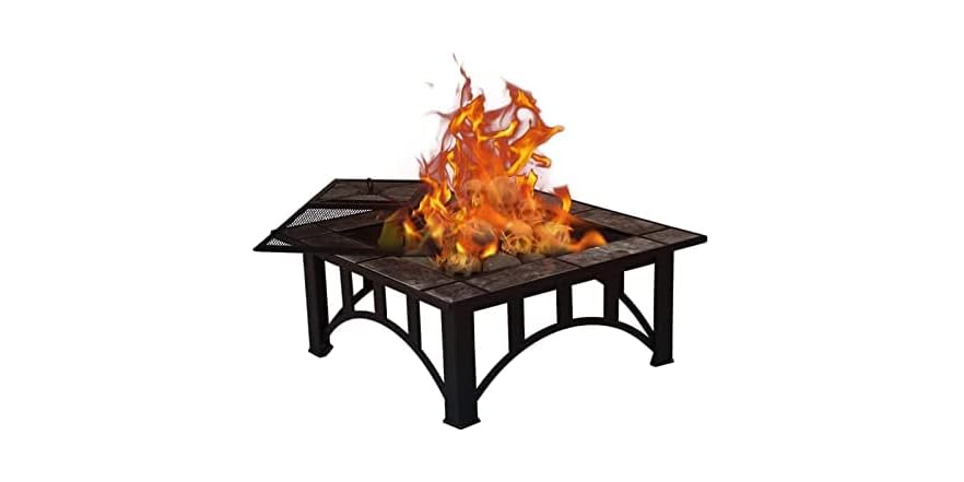 Grand Patio 35'' Wood Burning Square Fire Pit