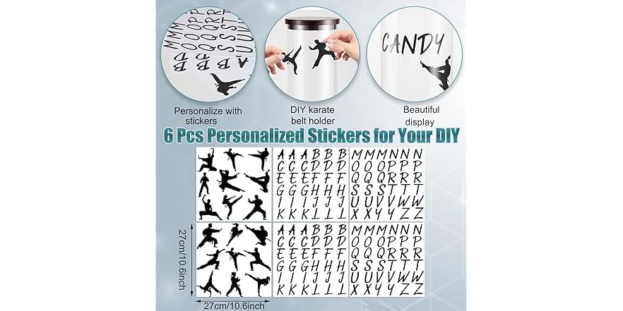 2 PC Belt Displays with 6 Sticker Sheets