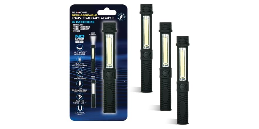 Rechargeable Pen Torchlight (1, 2, 3, or 4Pk)