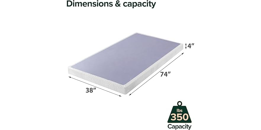 ZINUS Edgar 4" Wood Box Spring, Twin