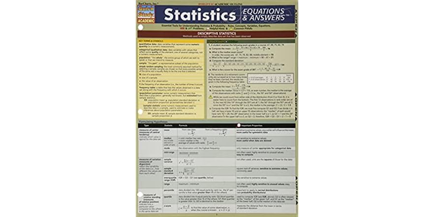 BarCharts- Inc. Statistics Equations & Answers