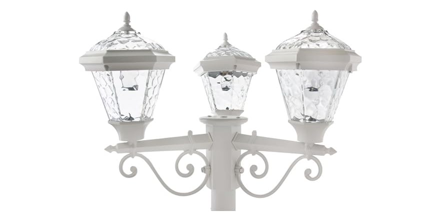 Westinghouse 3-Head Solar Post Lamp, White