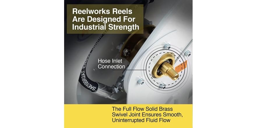 REELWORKS Grease-Hose-Reel Retractable 1/4" x 50'