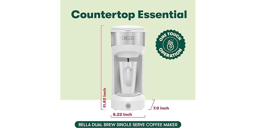 BELLA Dual Brew Single Coffee Maker