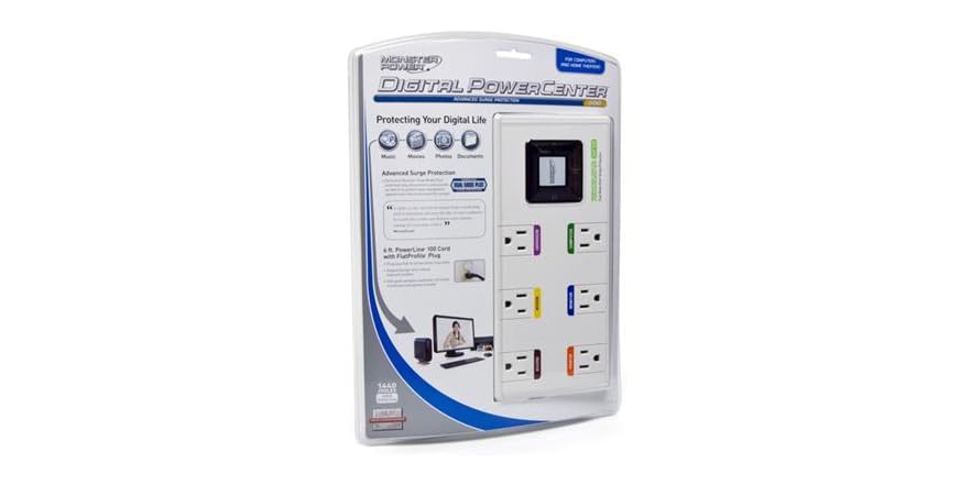 Monster Power 6-Outlet Digital PowerCenter with Dual Mode Plus