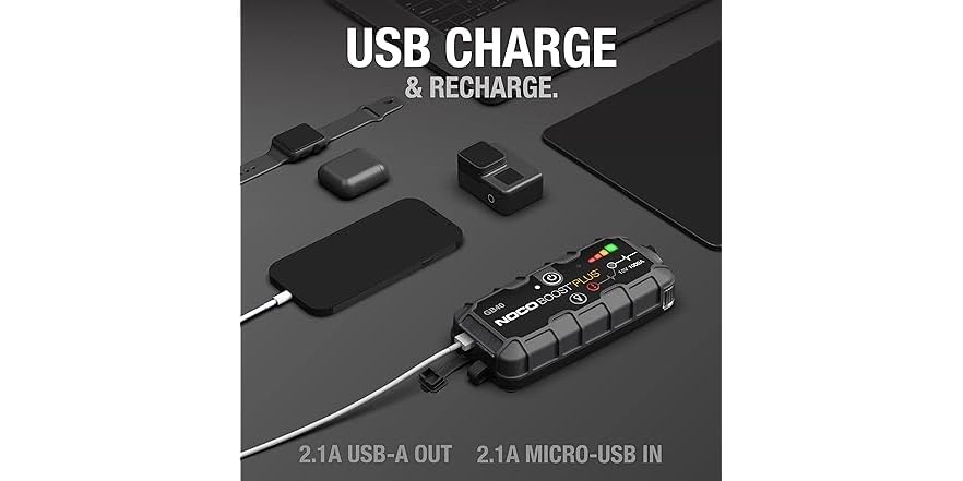 NOCO Boost Plus GB40 1000-Amp UltraSafe Car Battery Jump Starter, 12V ...