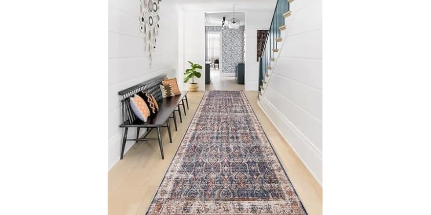 Vintage Distressed Boho Runner Rug