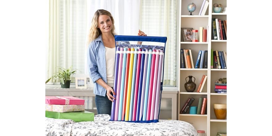 Wrappy Original Hanging Gift Wrap Organizer Royal Blue