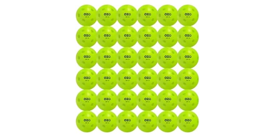 OZO Pickleball Set of 36 Balls, 26 Holes