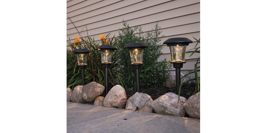 LampLust Black Solar Pathway Lights
