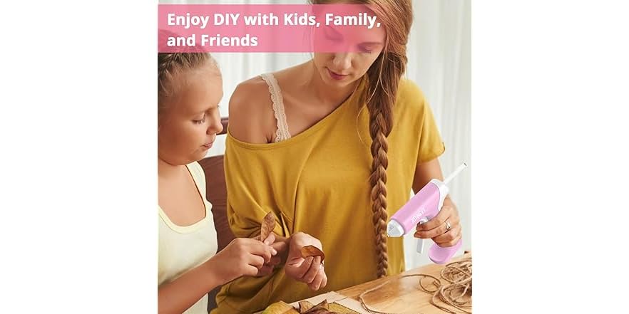 Athnevy FA0401 Cordless Hot Glue Gun Pink