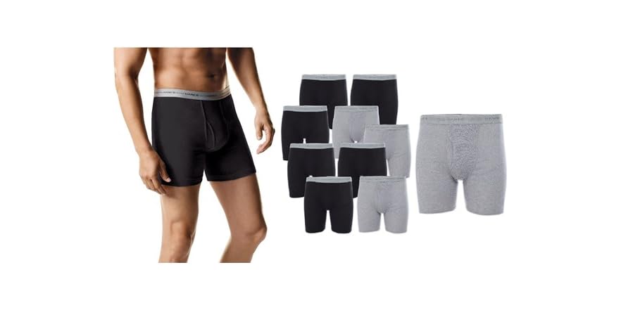 Hanes Men's Tagless Boxer Briefs 10-Pack