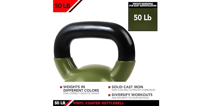 JFIT Kettlebell Weights, 50 LB