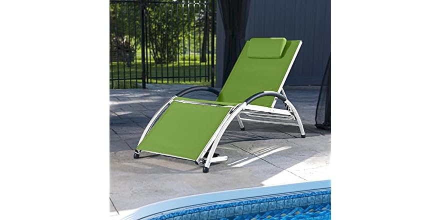 Vivere Dockside Sun Lounger, Green Apple