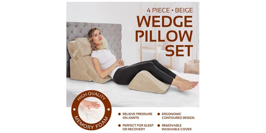 AllSett Health 4-pc Wedge Pillow (Open Box)