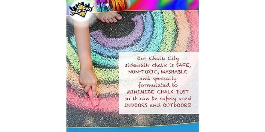 Chalk City Neon Sidewalk Chalk for Kids