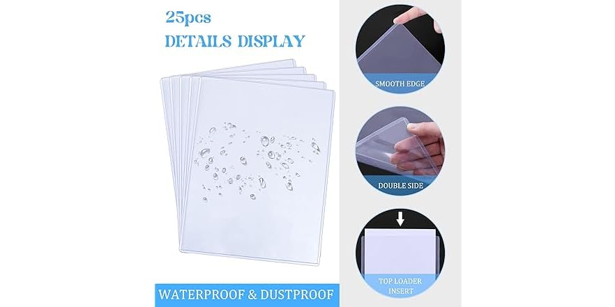 25 PC 8.5"x 11" Rigid Print Protectors