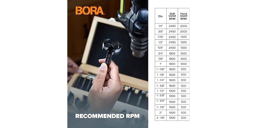 BORA BFB-009966 Tempest Forstner Bit : 4 Pc Set