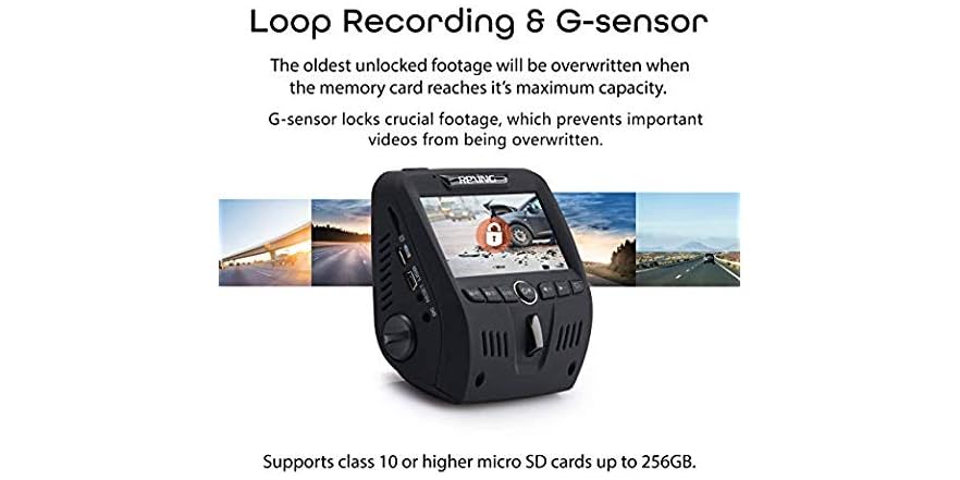 Rexing V1LG Dual Channel 1080p Dash Cam