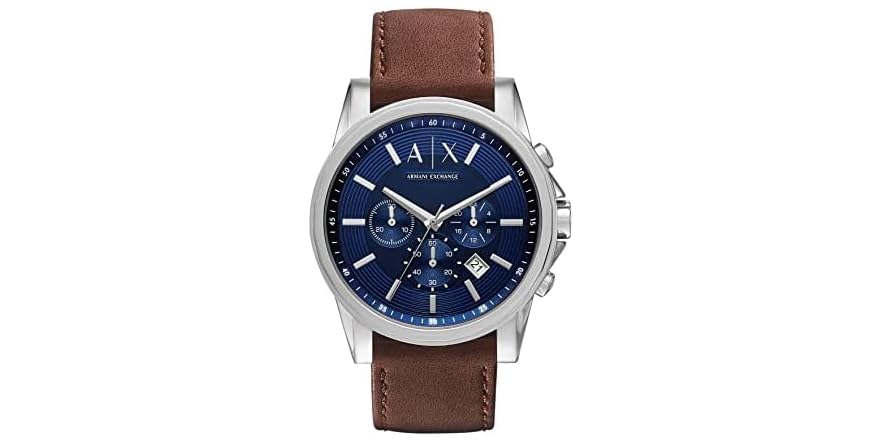 AX ARMANI EXCHANGE Men's Leather Watch,