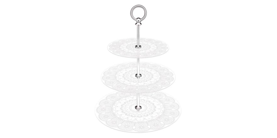 3 Tier Glass,Chrome, Lace Server