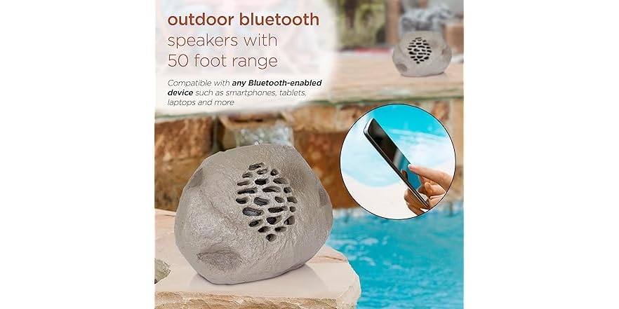 (PAIR) Alpine Corporation Solar Rock Speakers