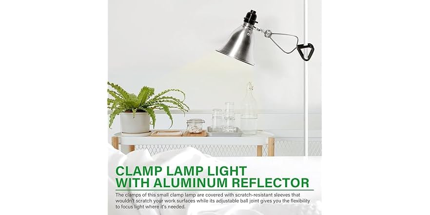 Simple Deluxe Clamp Light with 5.5" Aluminum Reflector, 4PK