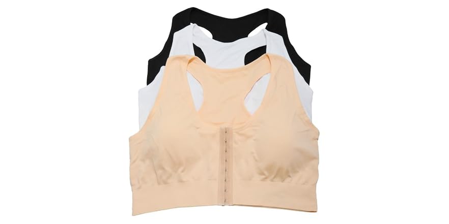 Seamless Extended Size Bra with Hook-and-Eye Front Closure