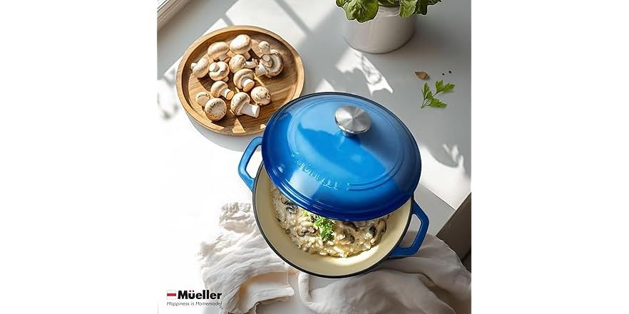 Mueller DuraCast 6QT Cast Iron, Aqua Blue