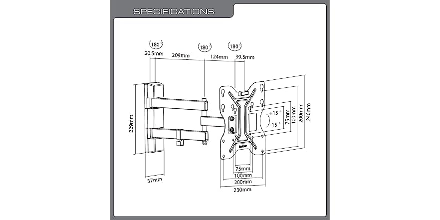 QualGear 23-Inch to 42-Inch Wall Mount
