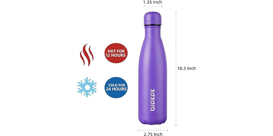 BJPKPK 17oz Stainless Steel Water Bottle