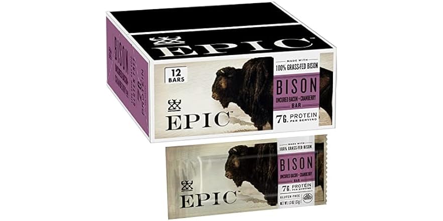 EPIC Bison Bacon Cranberry Bars - 12 Count