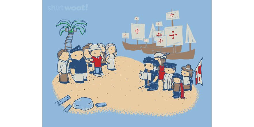 Columbus Discovers Seven Stranded Castaways