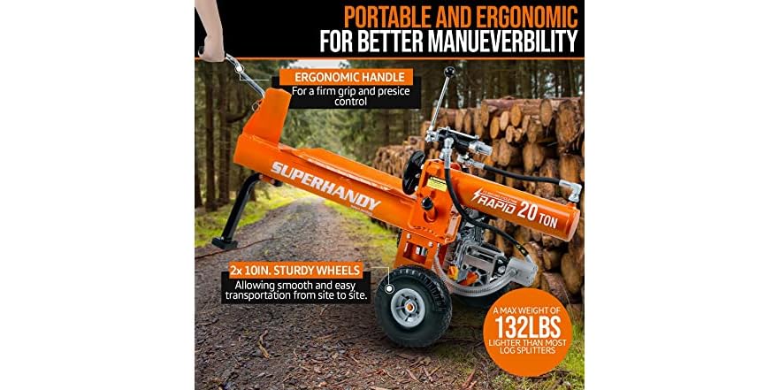 SuperHandy Log Splitter Portable 20 Ton