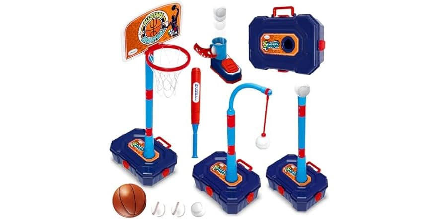 OWNONE Basketball Hoop and T Ball Set