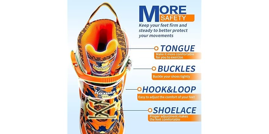 Kuxuan L Adjustable Inline Skates for Kids Orange