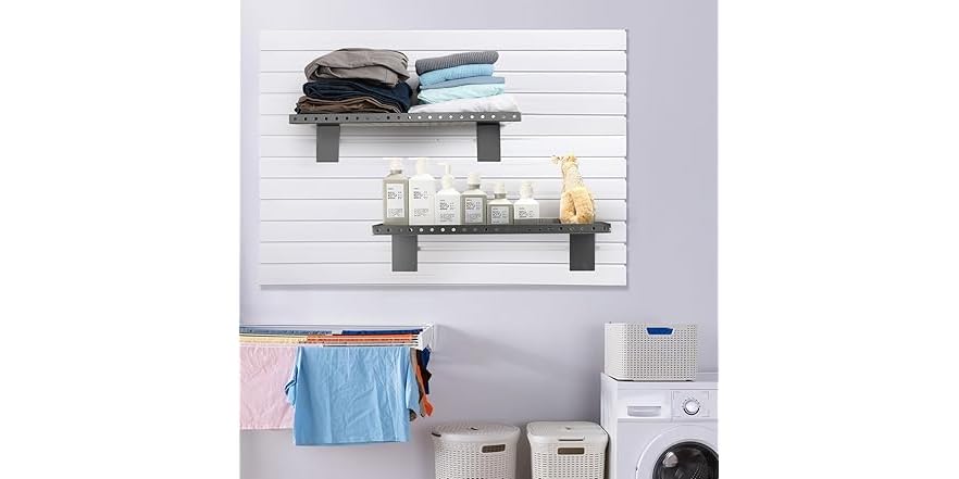 2 Pcs Slatwall Perforated Metal Shelf
